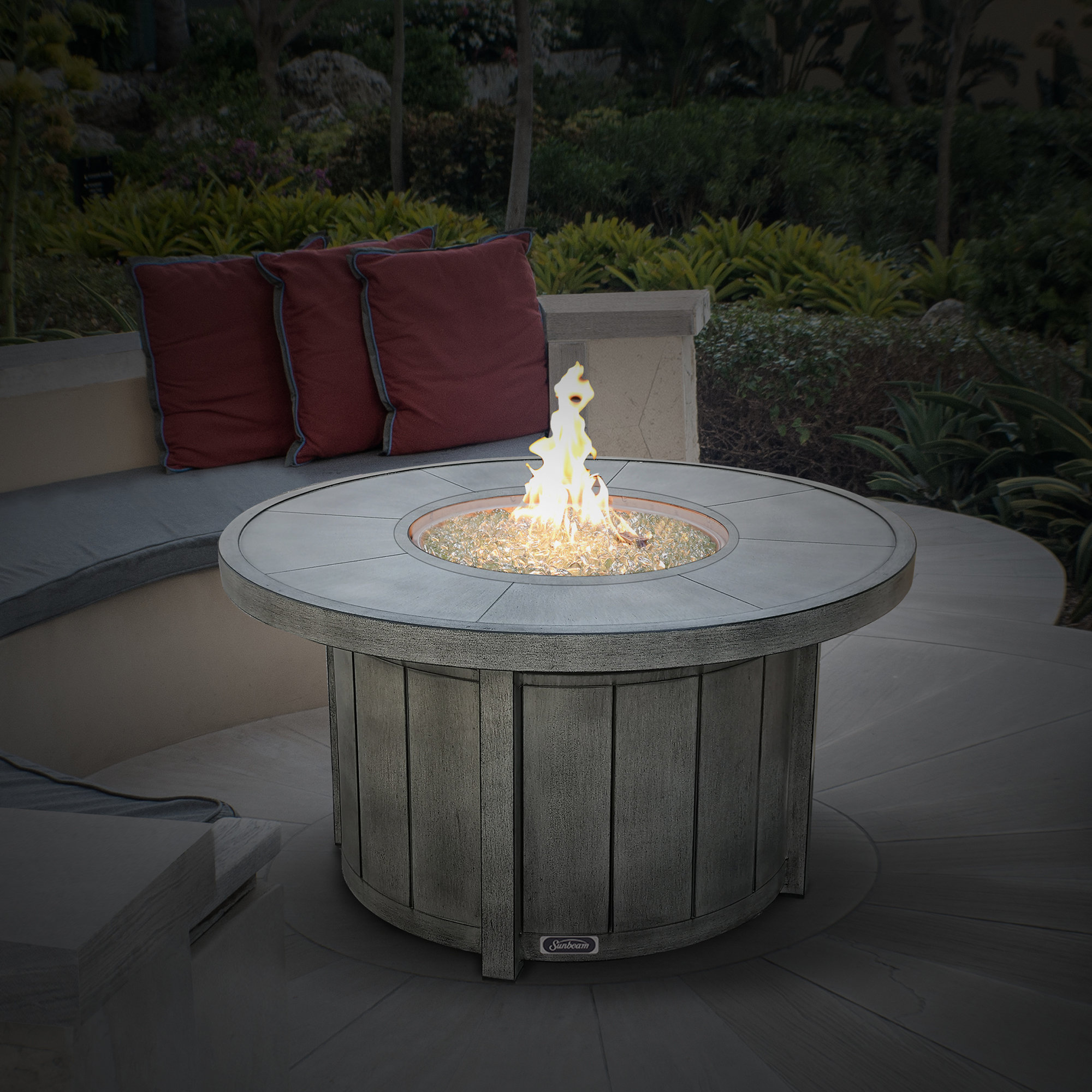 Round natural gas fire table store